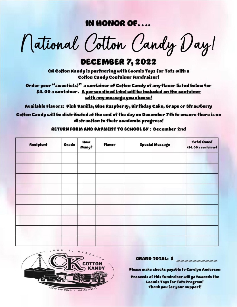 Loomis Public School - National Cotton Candy Day